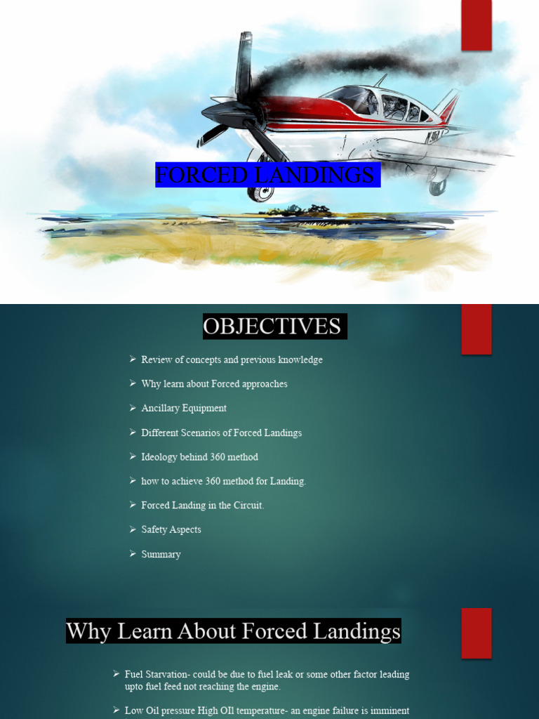 Forced Landing Procedures and 360 Method | PDF | Takeoff | Engines