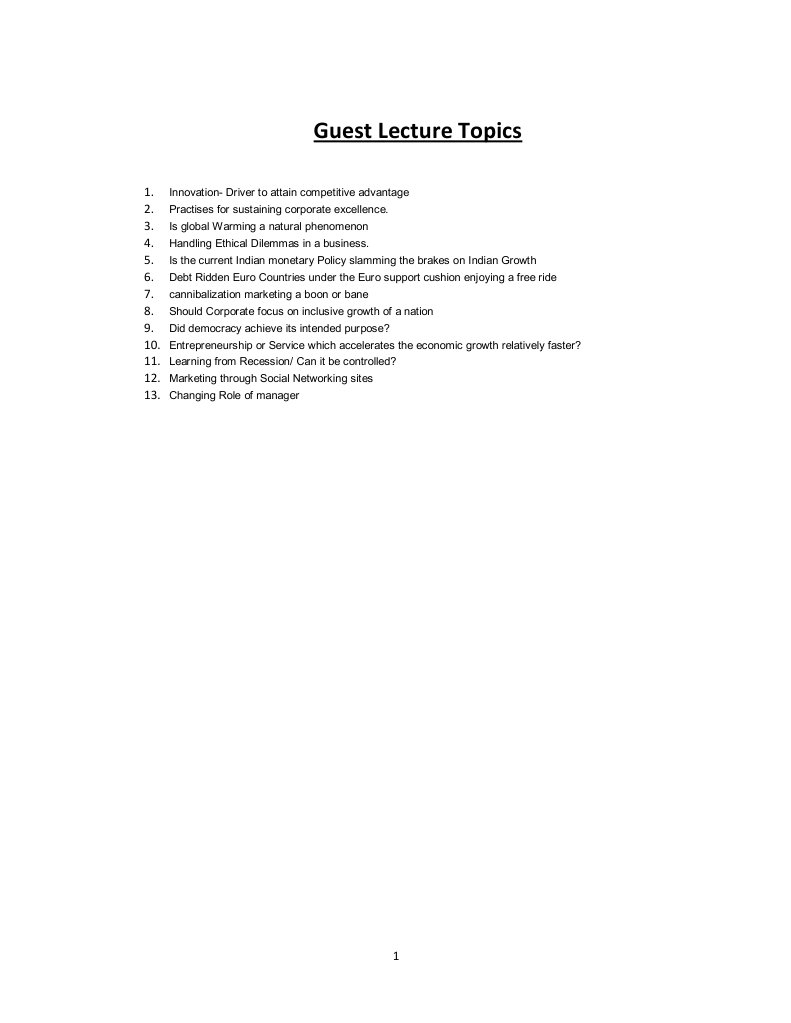 Guest Lecture Topic Overview | PDF