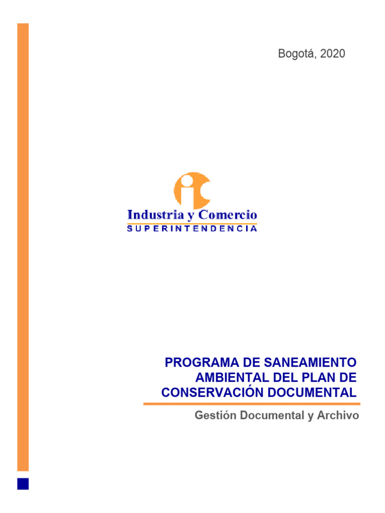 GD01-F26 - V1 - Programa de Saneamiento Ambiental Del Plan de Conservación Documental | PDF ...