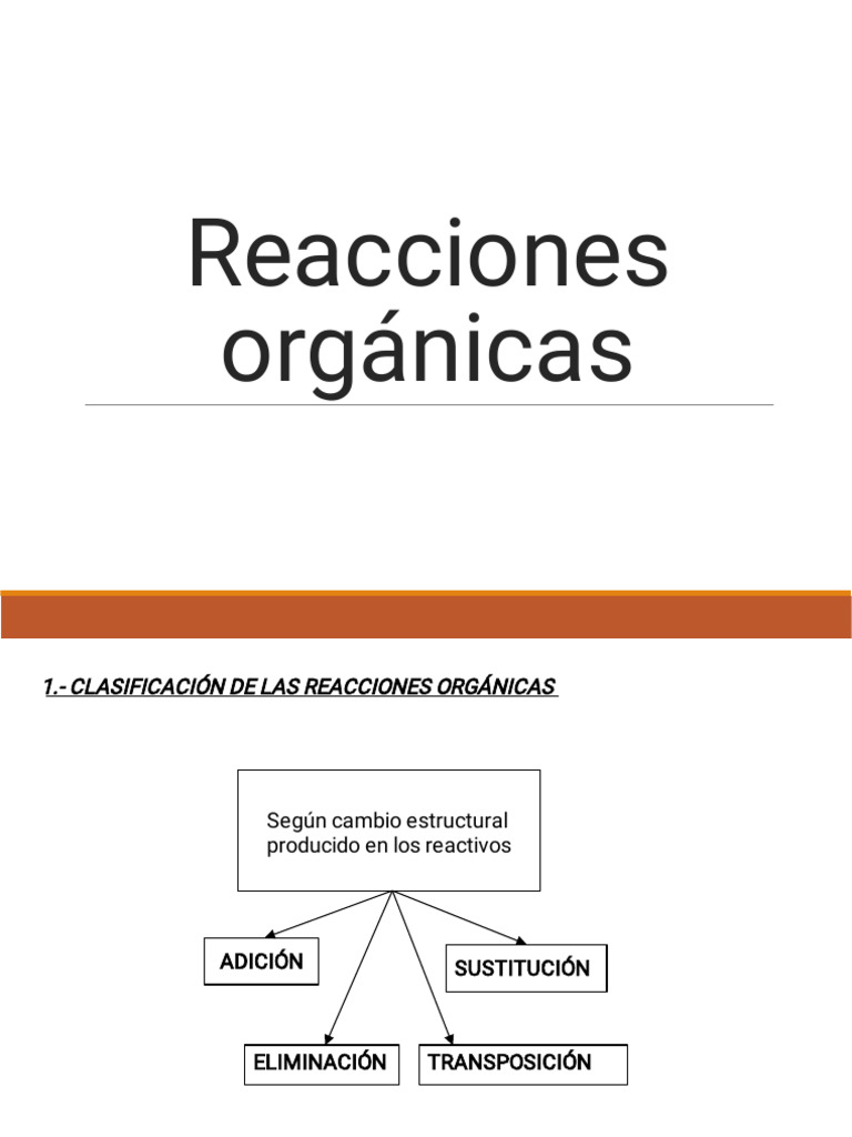 Clasificación y Mecanismos de Reacciones Orgánicas | PDF | Enlace ...