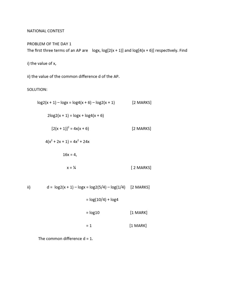 NSMQ Finals 2017 - Maths Questions Problem of The Day 2017 | PDF ...