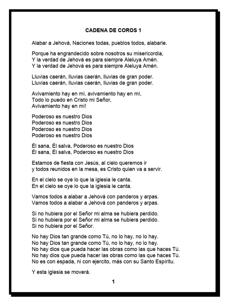 Cadena de Coros 1 Hno. Francisco Corado | PDF | Pecado | Salvación