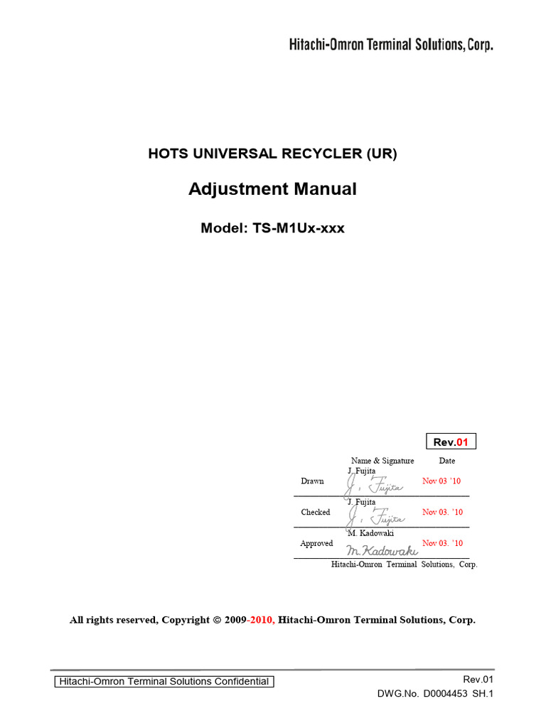 13 UR Adjustment Manual R01 | PDF | Screw | Mechanical Engineering