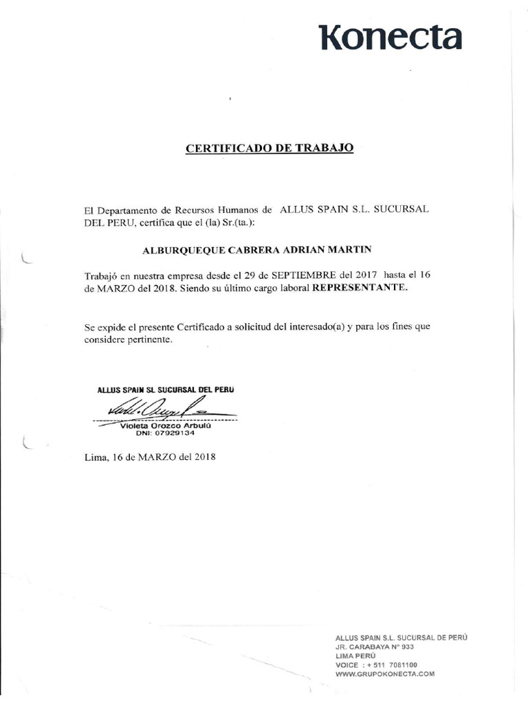 Certificado Konecta | PDF