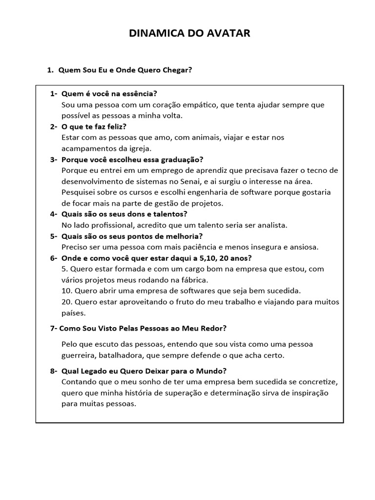 Atividade Do Avatar | PDF Atividade Do Avatar | PDF