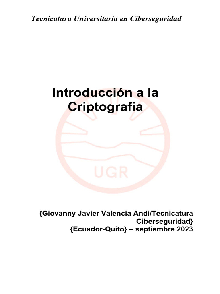 Tecnicatura en Ciberseguridad y Criptografía | PDF | Criptografía de clave pública | Clave ...