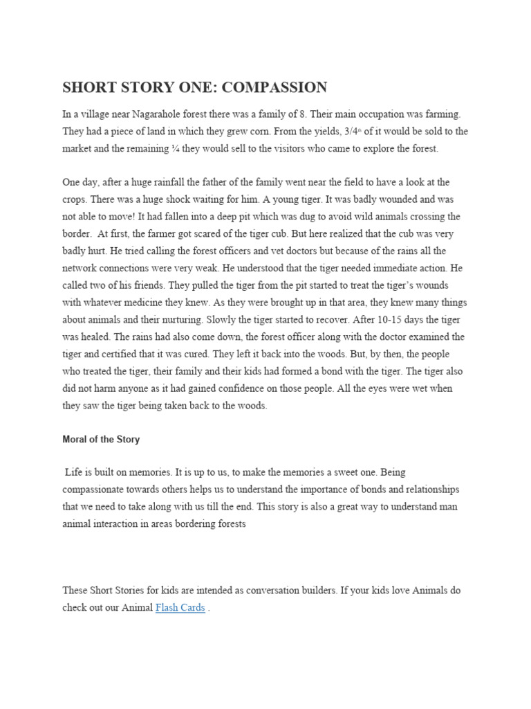 SHORT STORY ONE | PDF | Tiger