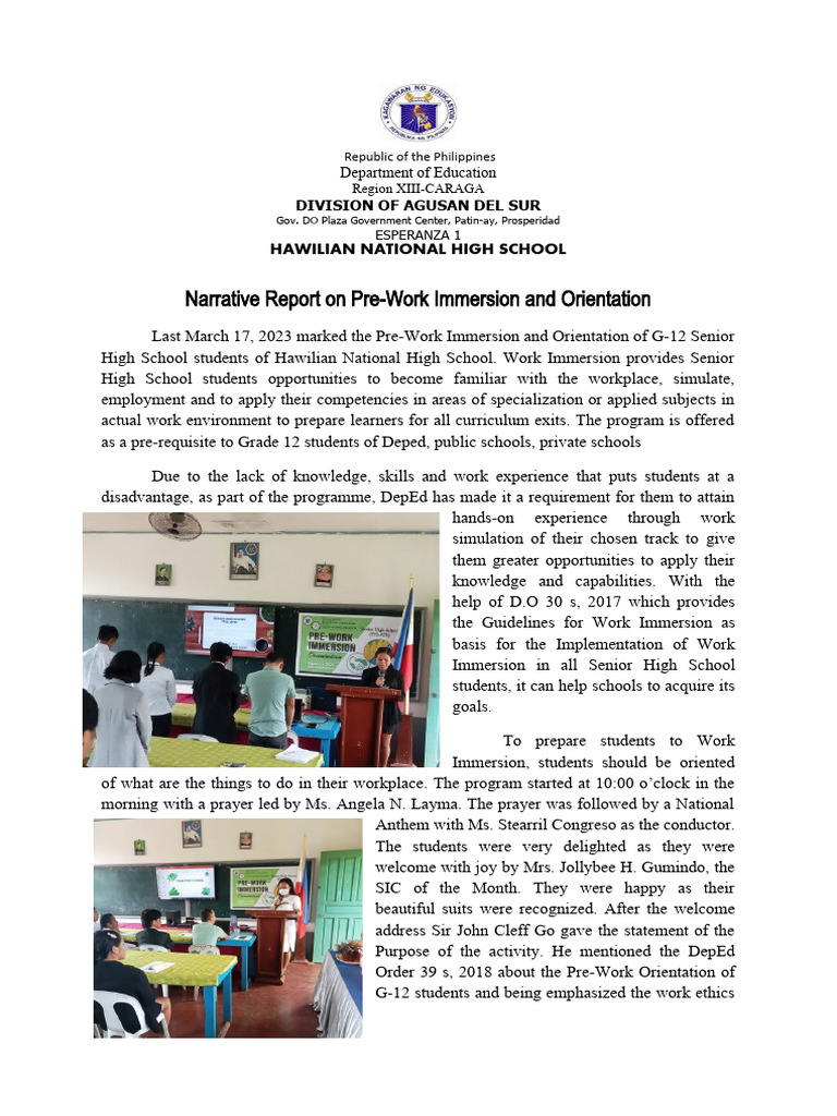 Narrative Work Immersion | PDF