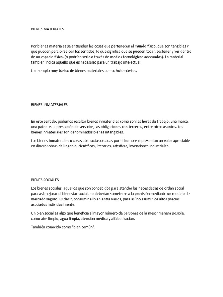 Tipos de Bienes y Relaciones Sociales | PDF | Bienes | Las emociones
