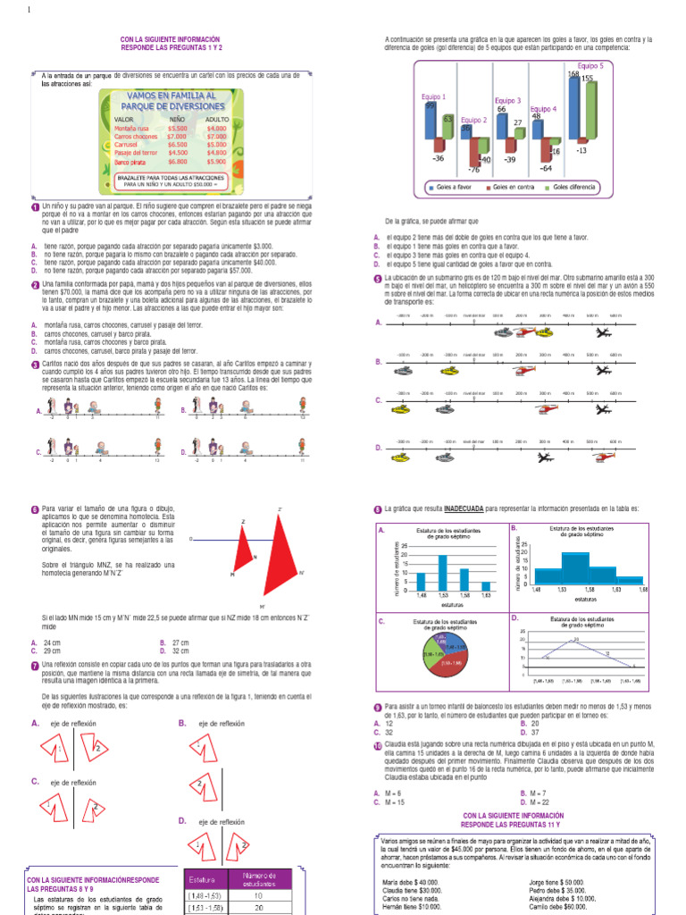 Prueba 7 y 8 Matematicas | PDF
