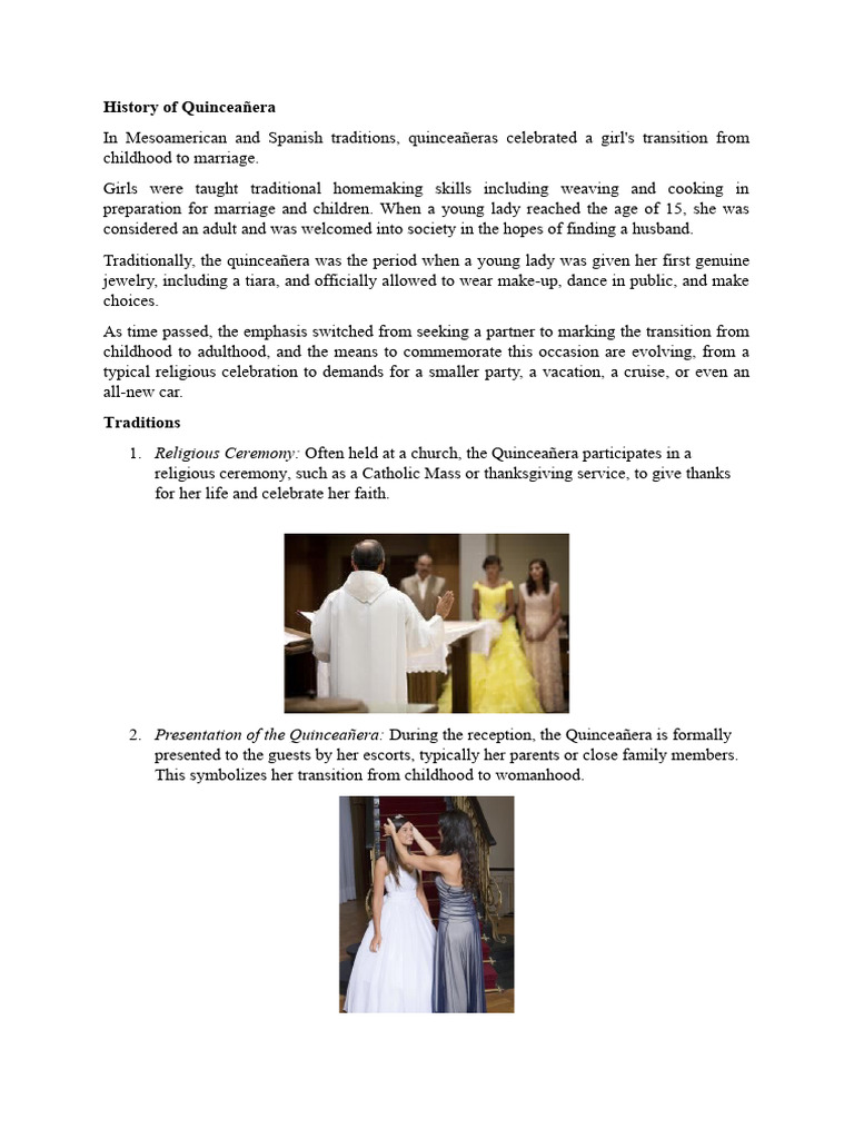 History and Traditions of Quinceañera | PDF | Ceremonies | Social ...