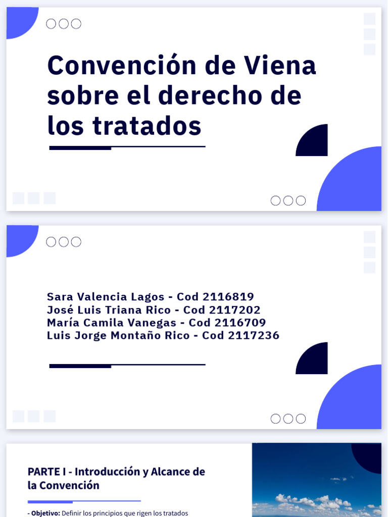 Presentación - Tratado de Viena de 1969 | PDF | Tratado | Ley internacional Presentación - Tratado de Viena de 1969 | PDF | Tratado | Ley internacional