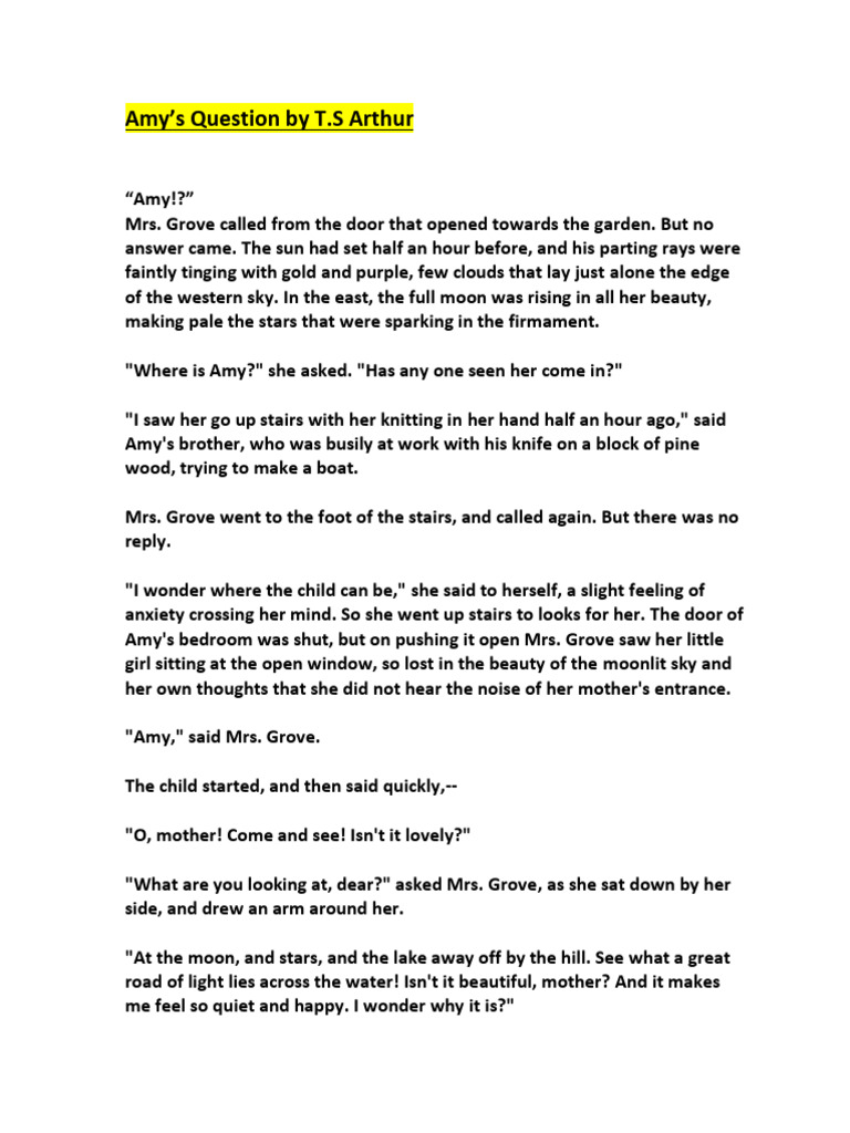 Amy's Question | PDF | Soul | God