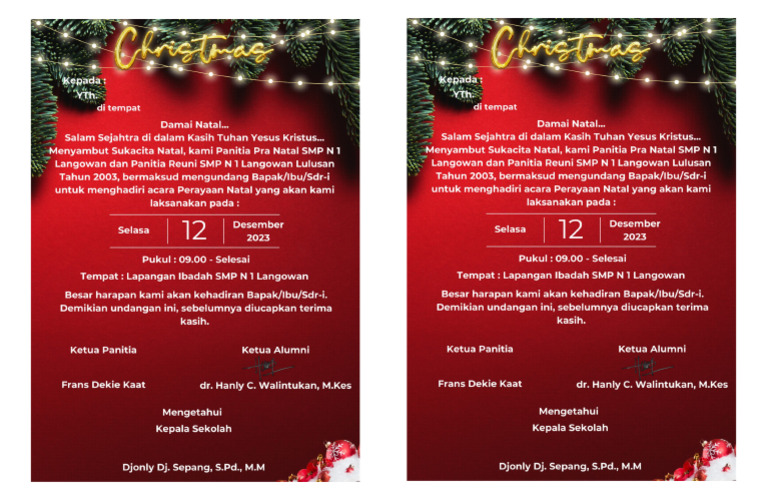 Undangan Natal 2023 Doc Print | PDF