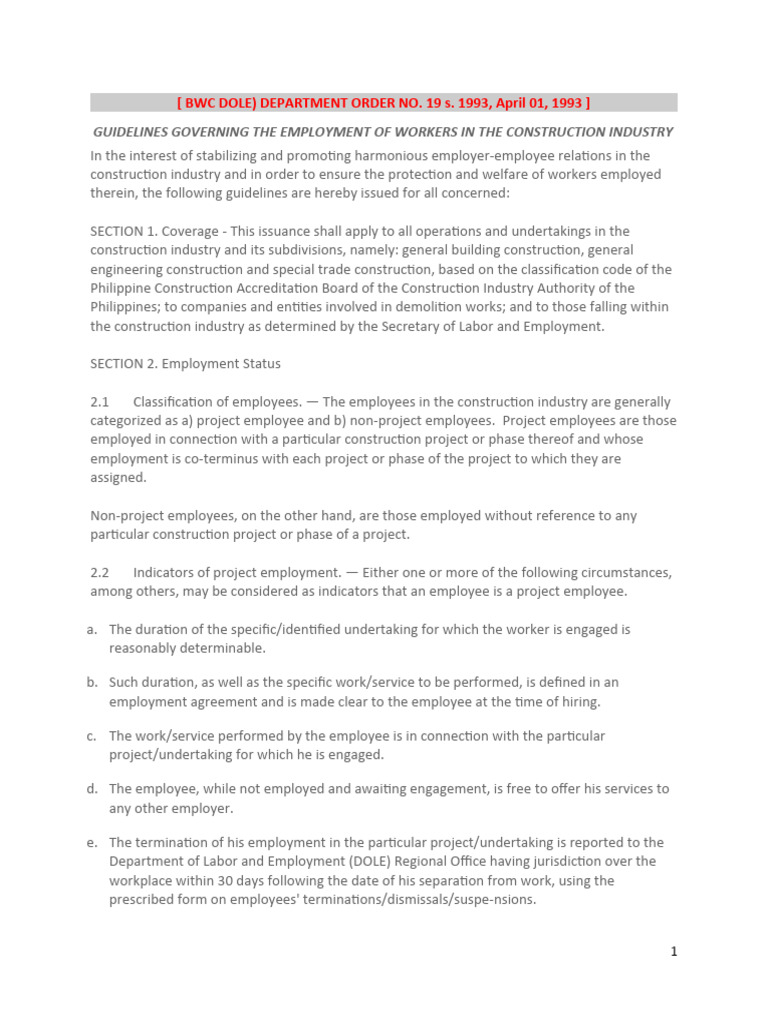 Dole Do19 | PDF | Employment | Occupational Safety And Health