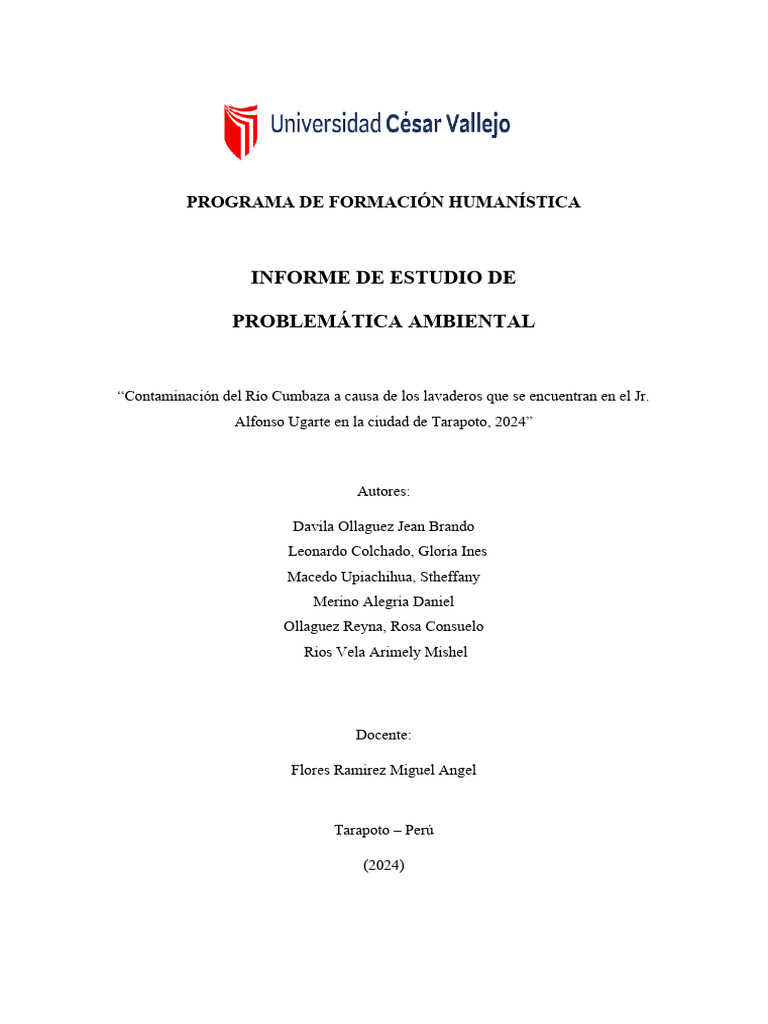 Contaminación del Río Cumbaza | PDF | Contaminación | Agua