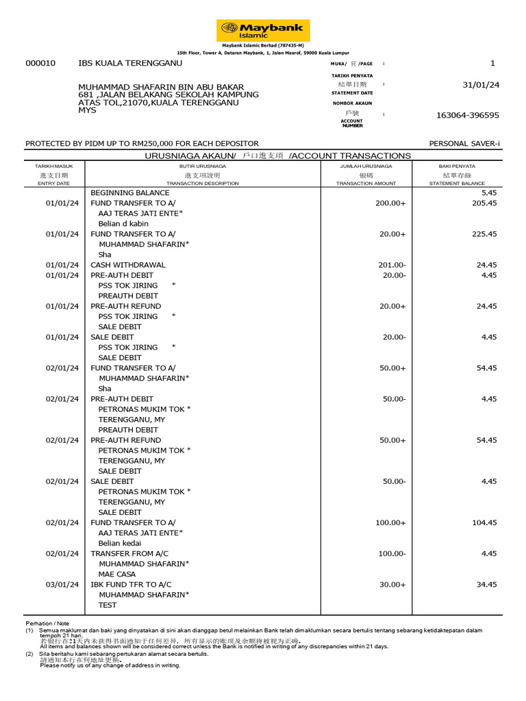 Contoh Resit Bank | PDF | Debits And Credits | Corporations