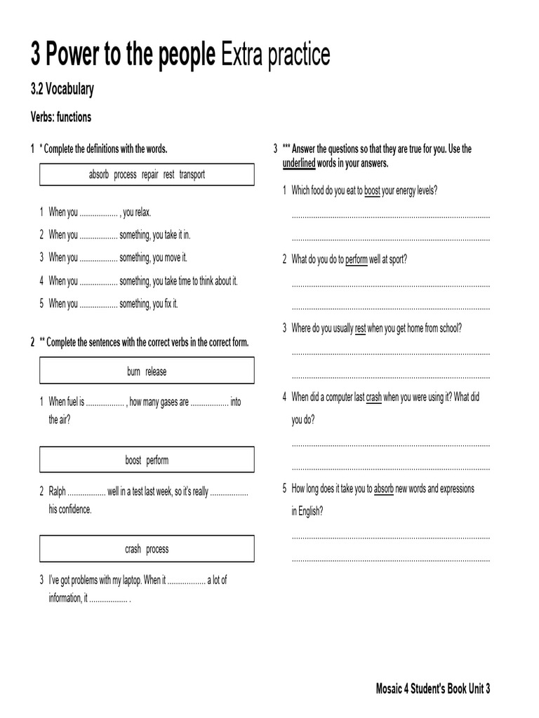 Mosaic sb4 c3 pg36 VP 01 01 | PDF | Languages | Foreign Language Studies