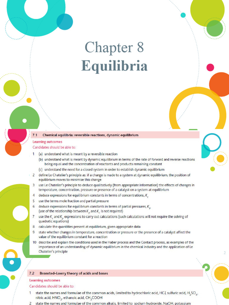 Chapter 8 Equilibria | Download Free PDF | Acid | Ph