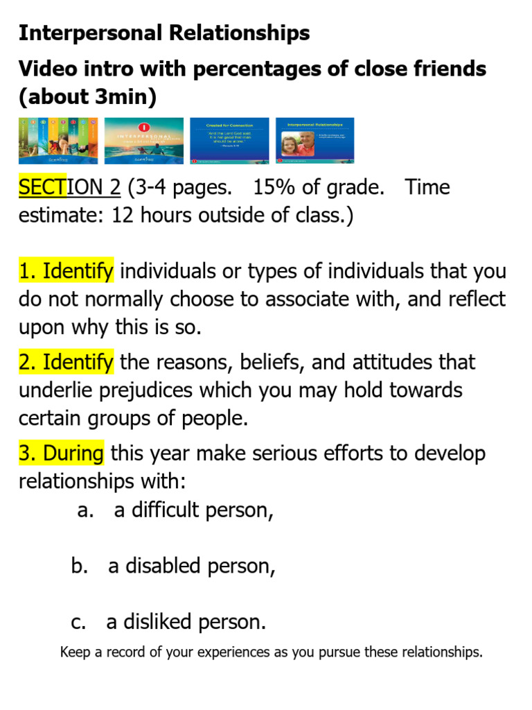 Building Healthy Interpersonal Relationships | PDF | Intimate ...