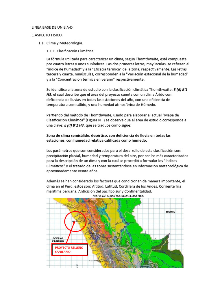 Linea Base de Un Eia - Aspecto Fisico | PDF | Clima | Precipitación