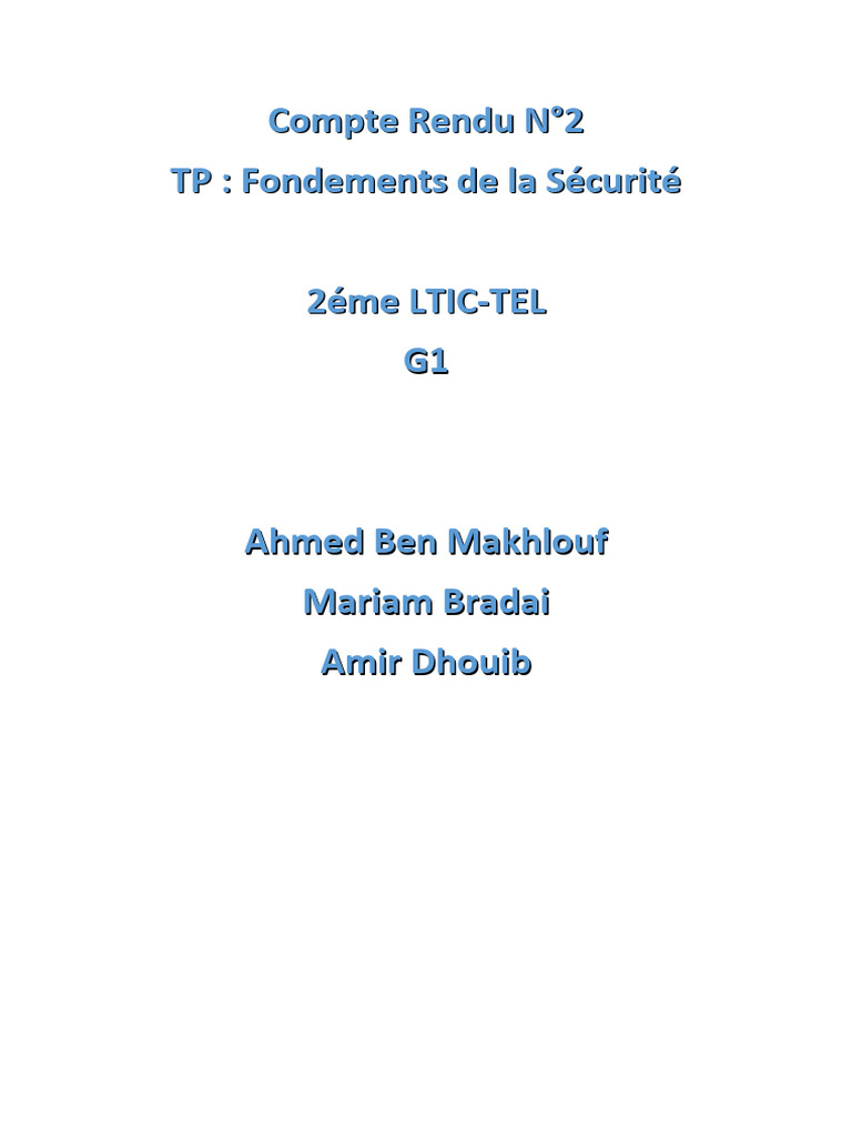 tp2 2 | PDF | Sécurité de la couche de transport | Cryptage