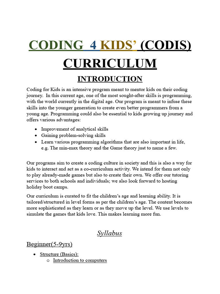 Coding For Kids | Download Free PDF | Computer Programming | Web ...