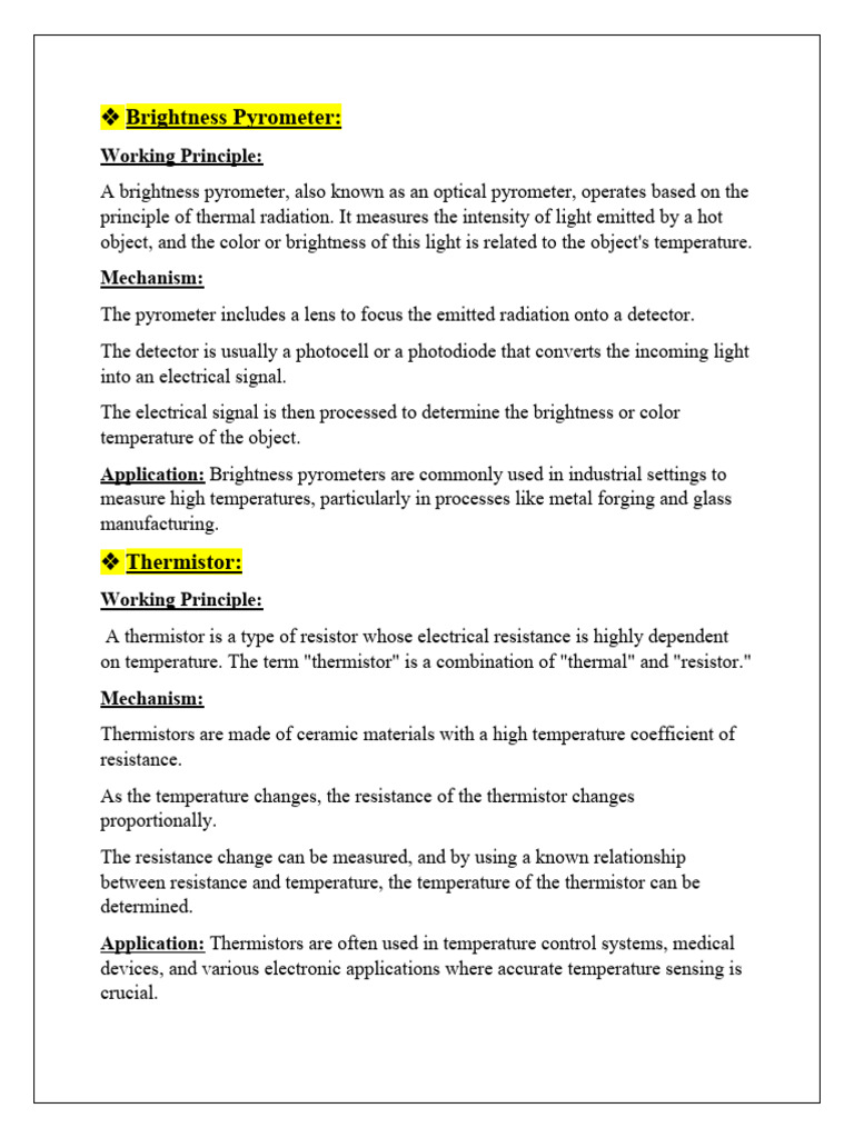 Brightness Pyrometer | PDF