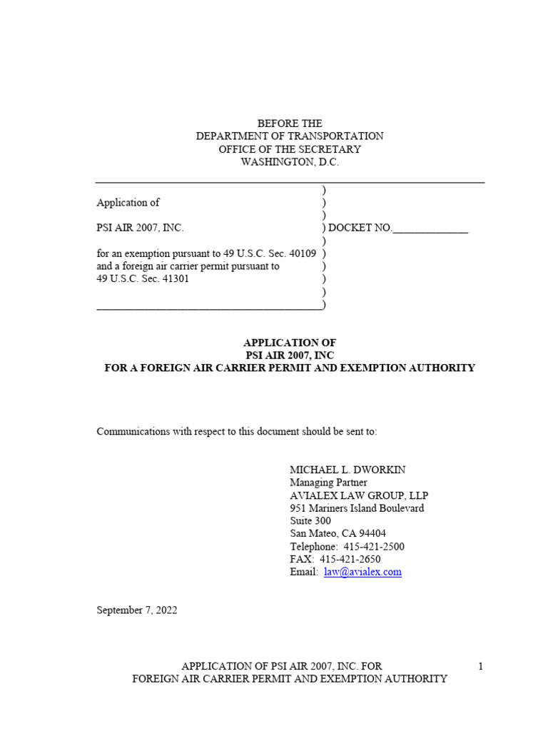 DOT OST 2022 0105 0001 - Attachment - 1 | PDF | Coroner | Flight Instructor