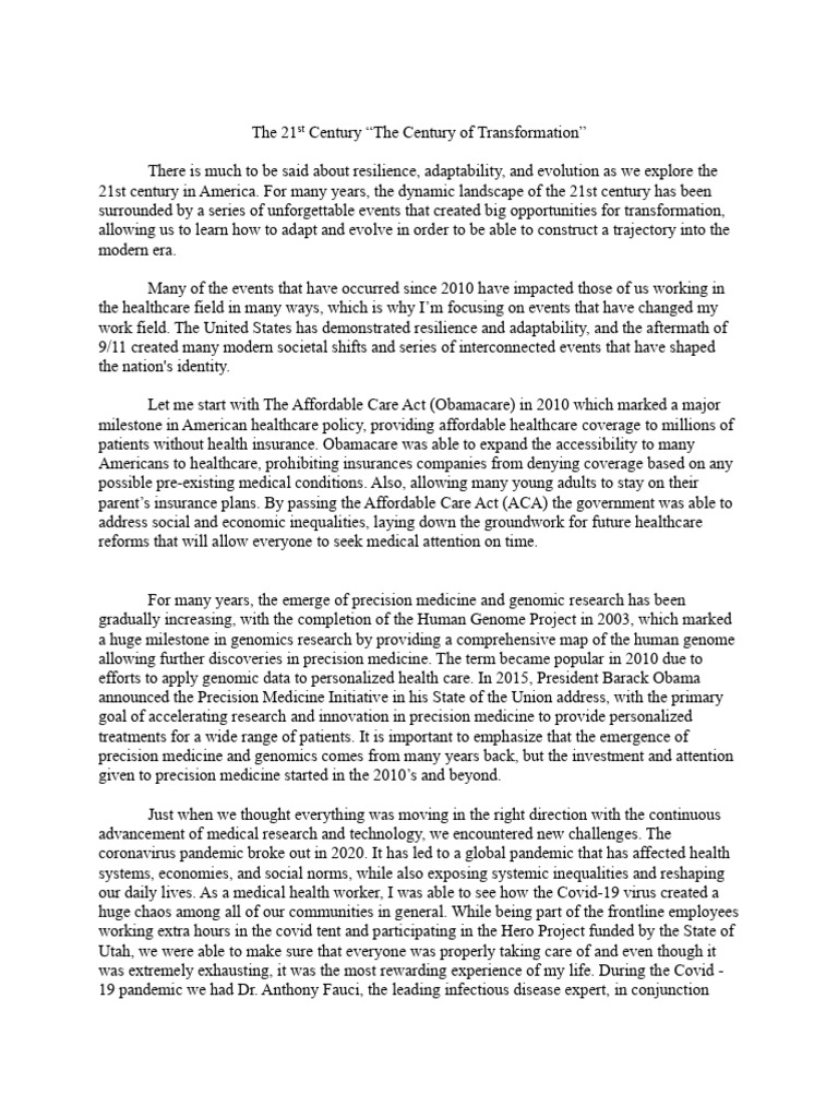 Timeline Final Chapter Project | PDF | Personalized Medicine | Health Care