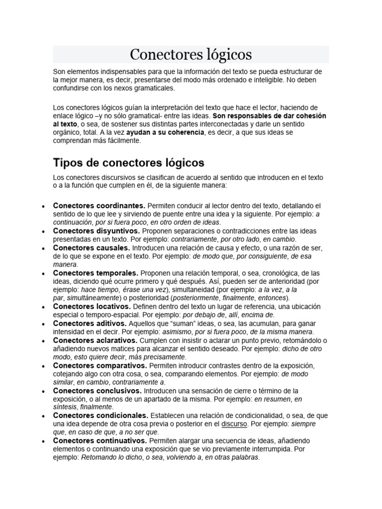 Conectores Lógicos | PDF