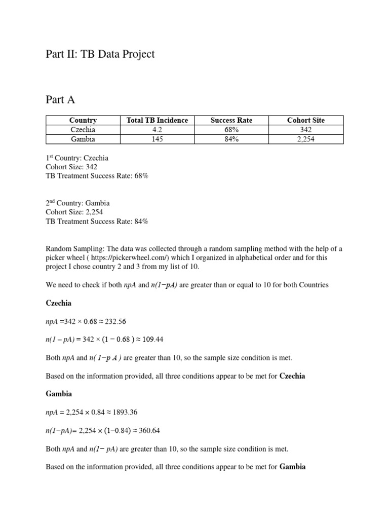 Part Ii-Tb Data Project | PDF | P Value | Evidence