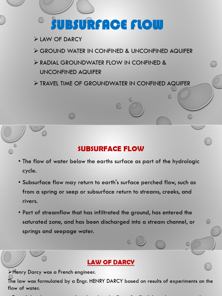 Subsurface Flow Final | Download Free PDF | Aquifer | Groundwater