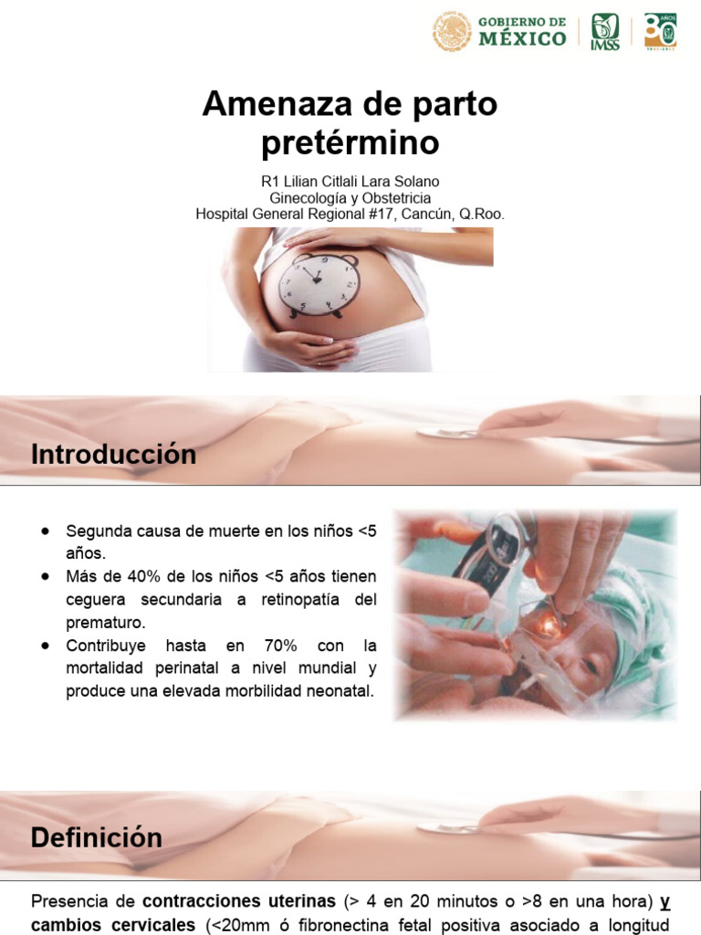 Amenaza de Parto Pretérmino | PDF | Parto | Parto prematuro