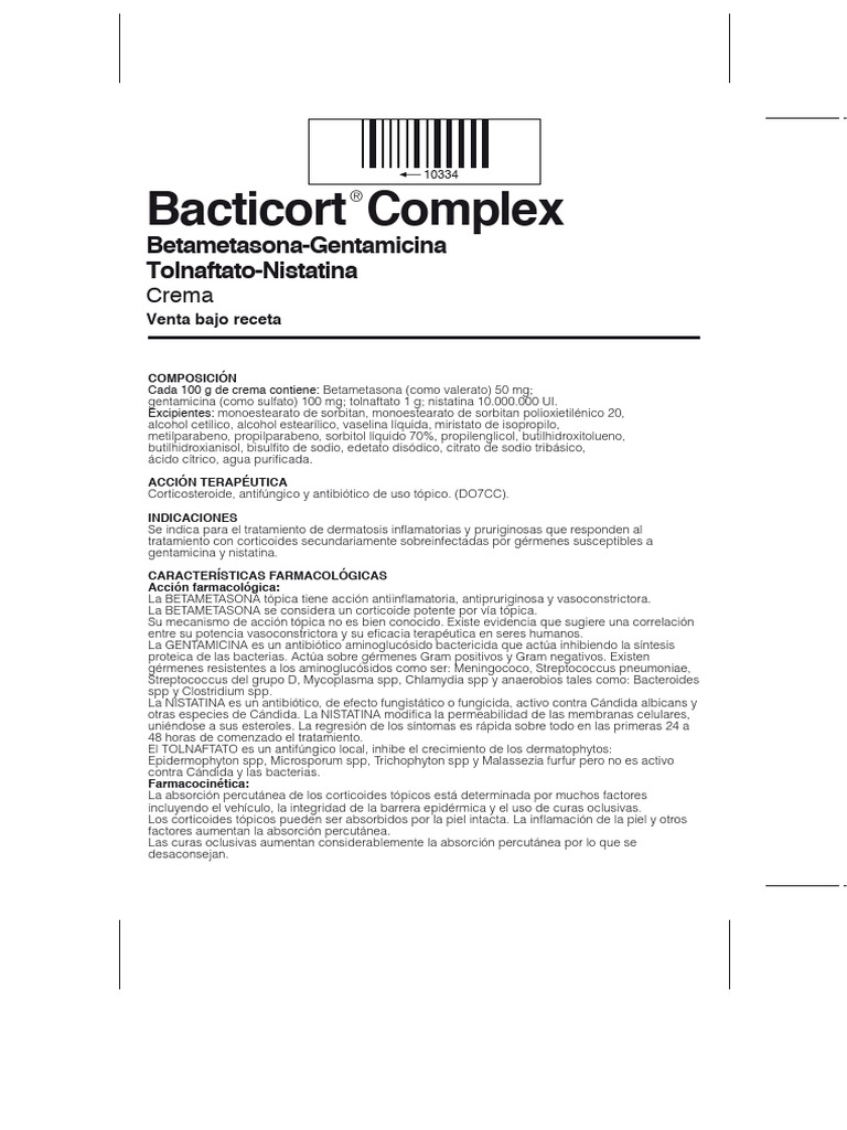 BACTICORT COMPLEX Crema VTA - J | PDF | Corticosteroides ...