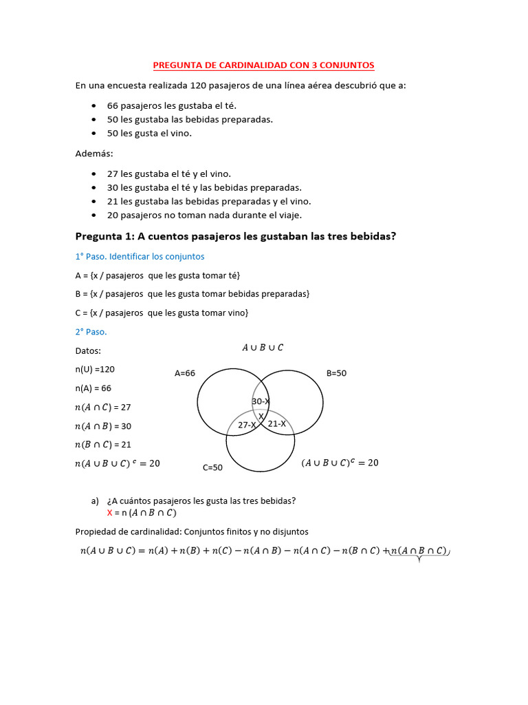 Cardinalidad 3 Conjuntos | PDF | Lógica matemática | Matemáticas