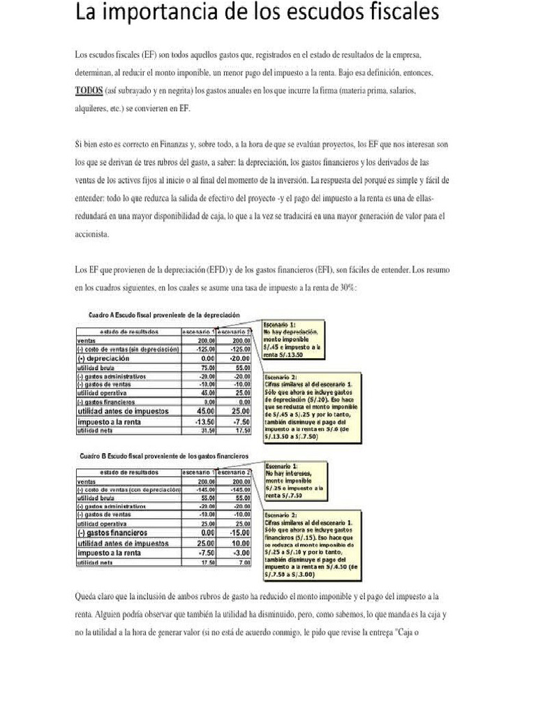 Ejemplos de Escudo Fiscal-Finanzas | PDF