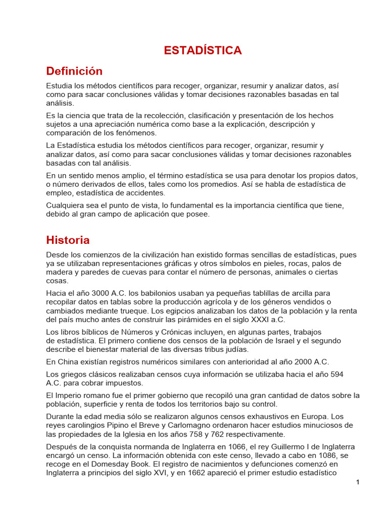 Clase - 1 Estadisticas y Costo | PDF | Estadísticas | Muestreo (Estadísticas)