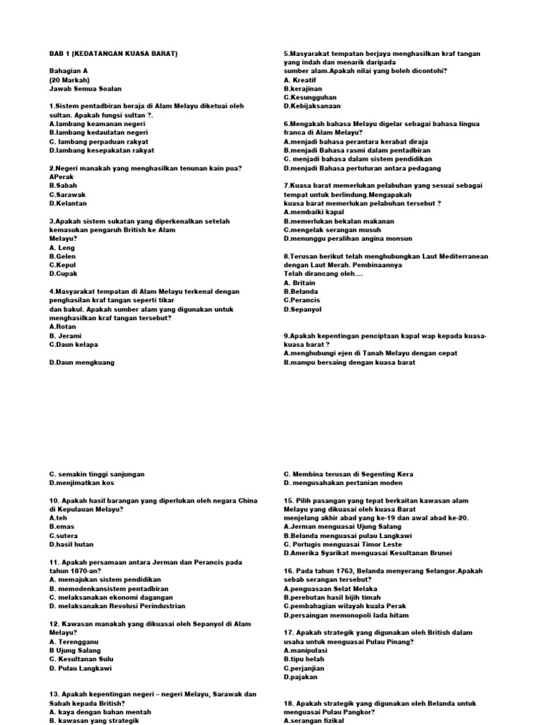 Sejarah T3 Bab 1-Bab 5 | PDF | Perjalanan