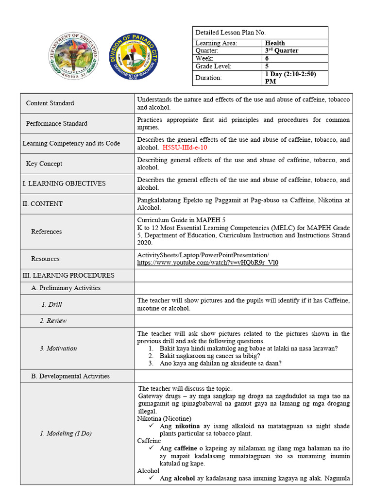 Lesson Plan MAPEH 5 (Health) | PDF | Teachers | Learning Lesson Plan MAPEH 5 (Health) | PDF | Teachers | Learning