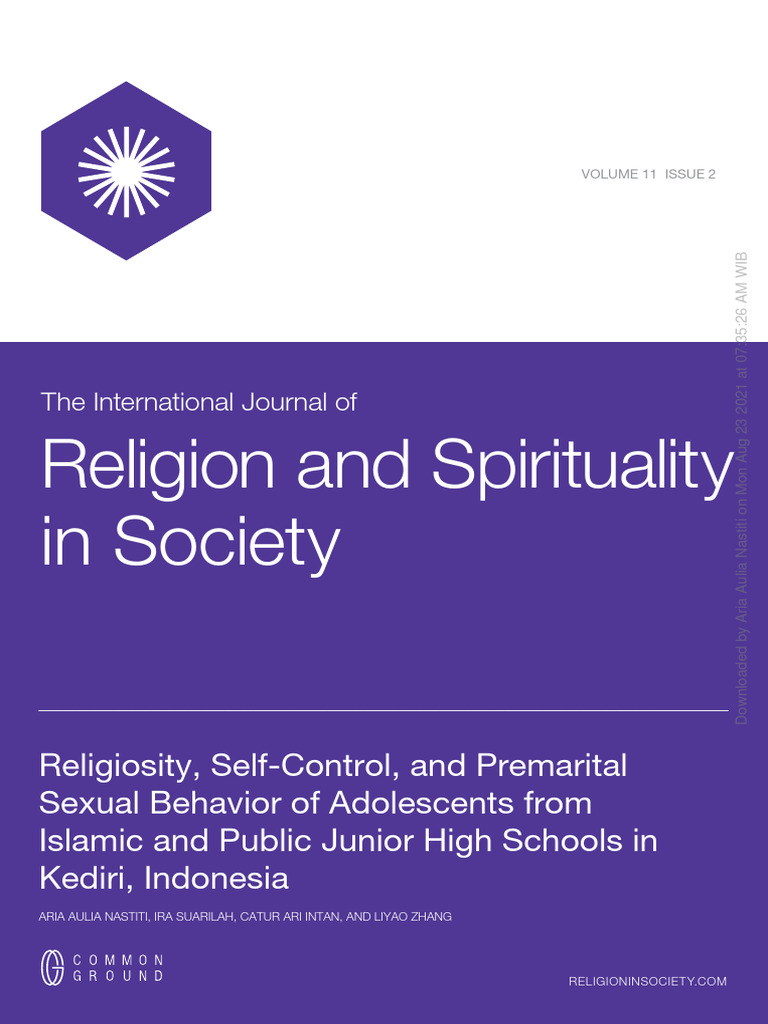 Religiosity, Self-Control, and Premarital Sexual Behavior of Adolescents From Islamic and Public ...