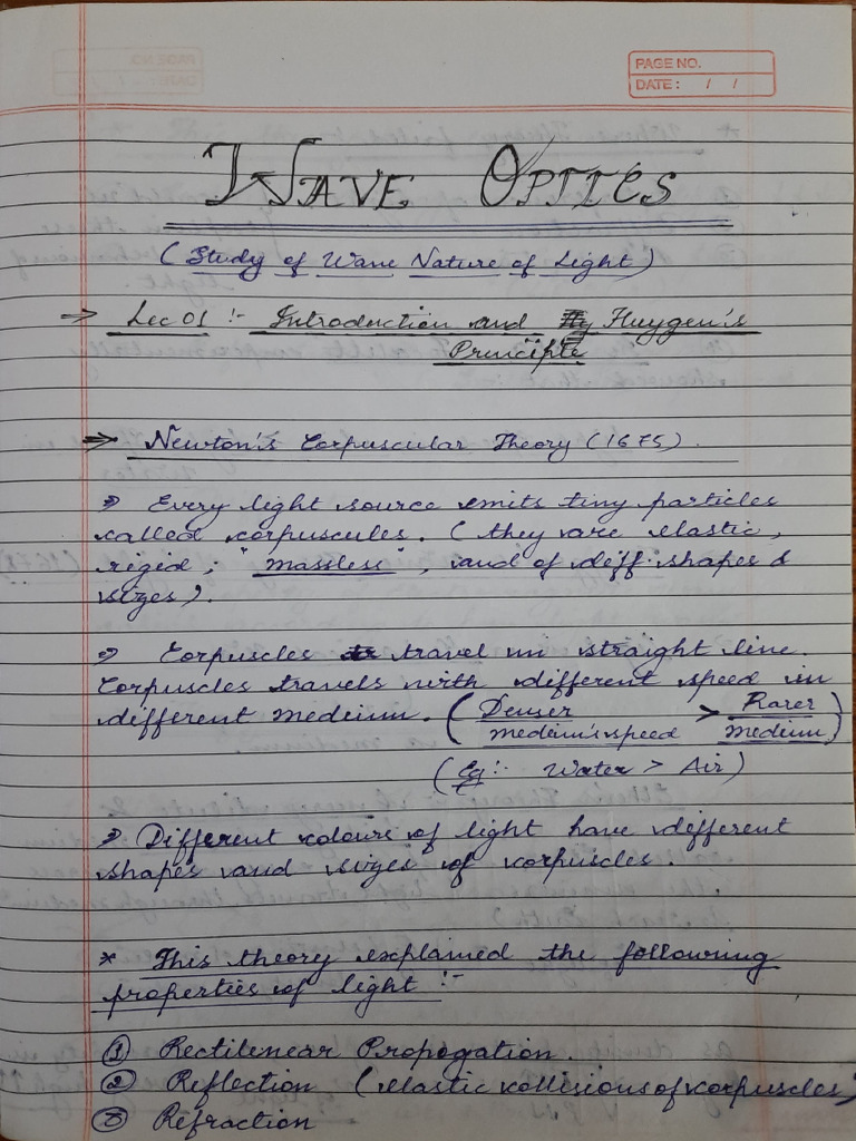 Wave Optics 1 Pdf