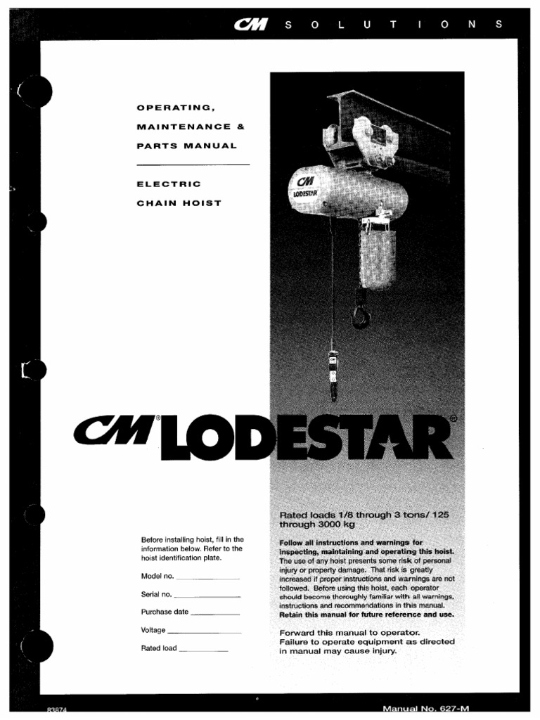 CM Lodestar Electric Chain Hoist 1999 Feb 627-M | PDF CM Lodestar Electric Chain Hoist 1999 Feb 627-M | PDF