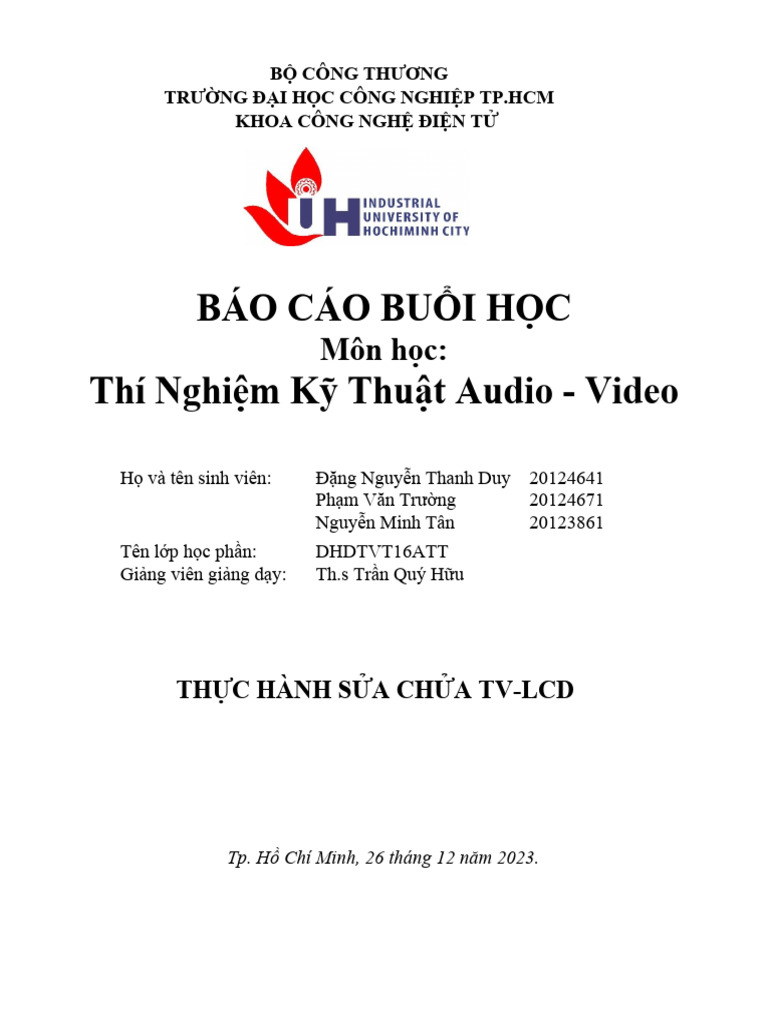 Báo Cáo TNKT Audio-Video - Buoi2 | PDF
