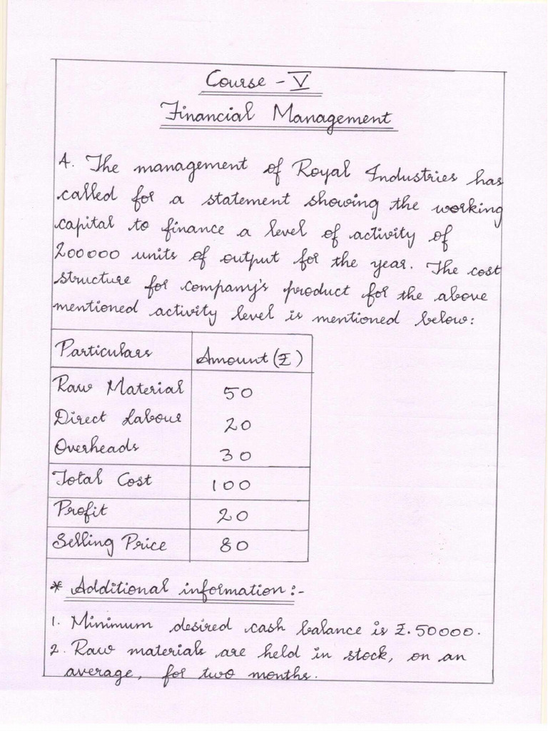 Financial Management Assignment 4th Problem | PDF