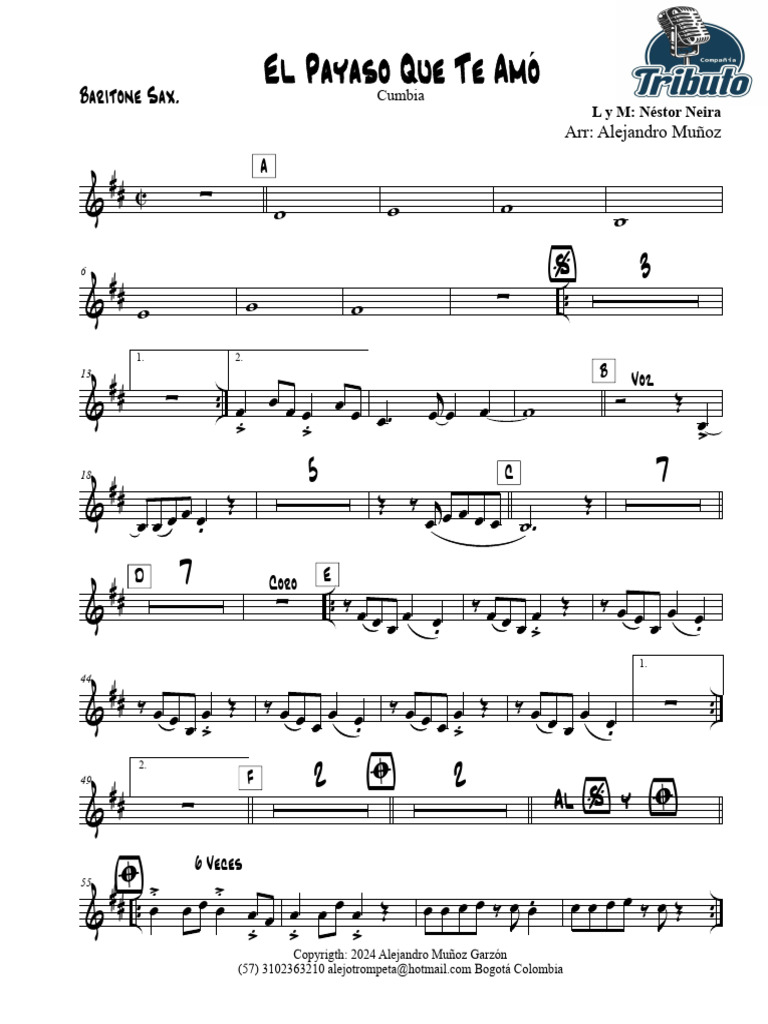 El Payaso Que Te Amó - Baritone Sax | PDF