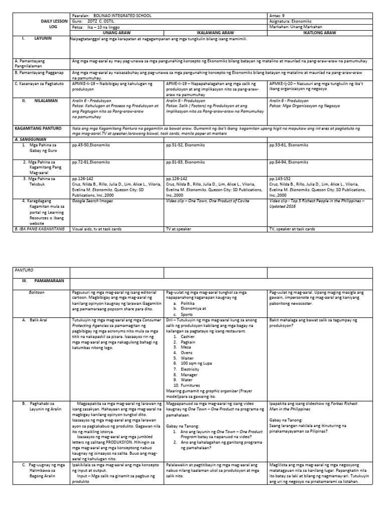 DLL Apan 9 Q1 - W10 | PDF
