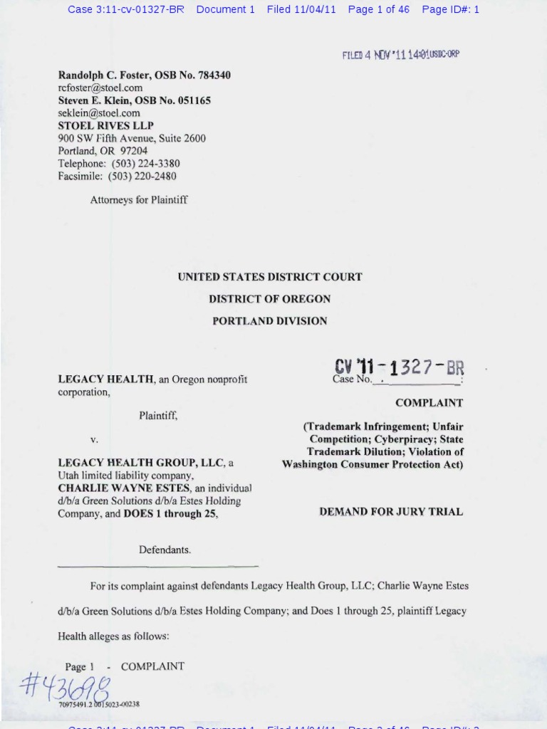 Legacy Health Trademark Infringement Case | PDF | Homeopathy | Human ...