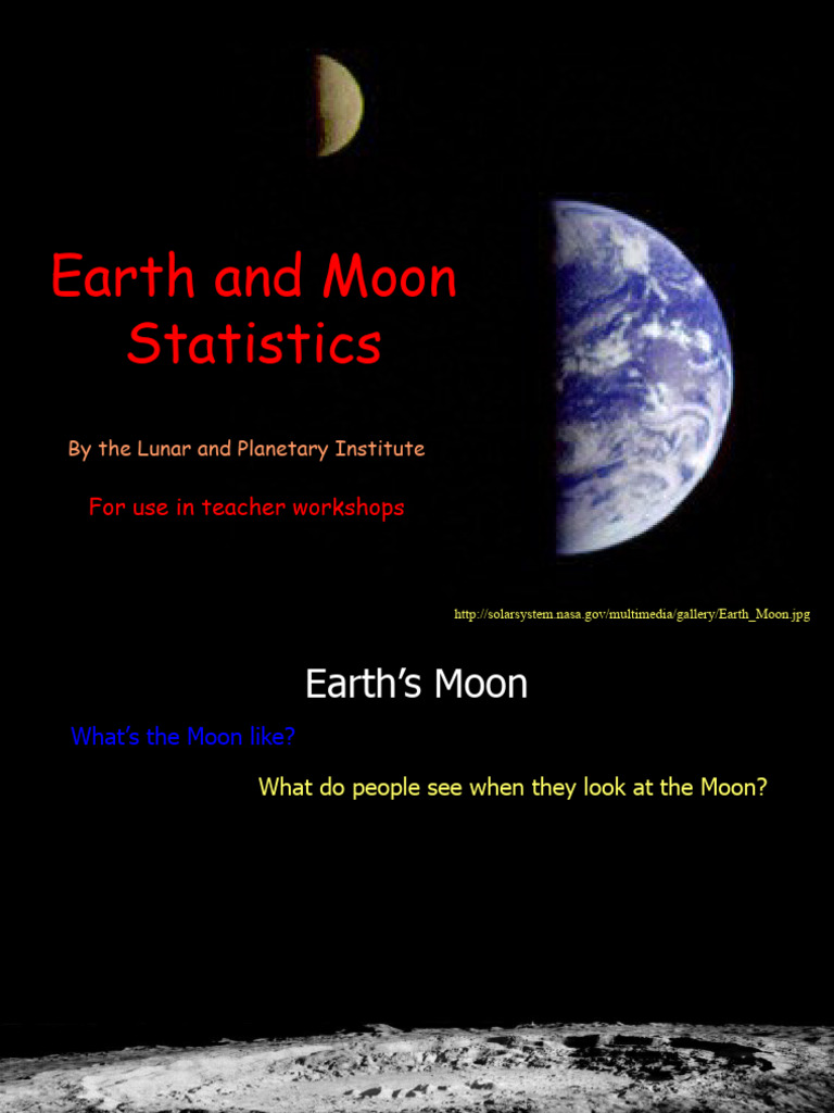Earth and Moon: Key Facts and Stats | PDF | Moon | Orbital Inclination