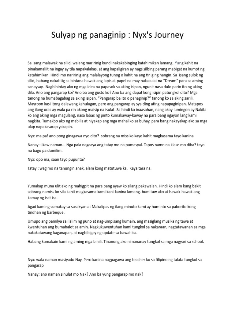 Sulyap NG Panaginip | PDF